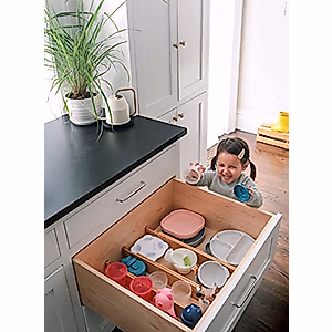 Drawer Dividers Pack of 2, Adjustable Bamboo Clothing Drawer Organizers Spring-loaded, Durable Organization Separators for Dresser, Bedroom, Bathroom, Office, 13.25-17 in