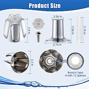 Enhon Bathtub and Shower 2 Handle Remodel Trim Kit Compatible with Pfister Verve Tub Shower, Bathtub Faucet Knob Replacement Include 1 Hot 1 Cold 2 Flanges (Polished Chrome)