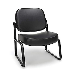OFM Big & Tall Armless Guest and Reception Chair, Black
