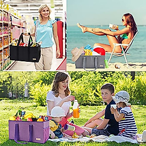 Large Folding Picnic Basket, Laundry Basket,Large Utility Tote Bag, Reusable Basket, Storage Bag, Shopping Bag, Car Storage Box.