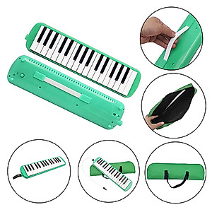Mibee 32 Piano Keys Melodica Musical Instrument for Music Lovers Beginners Gift with Carrying Bag (Green) (20220318)