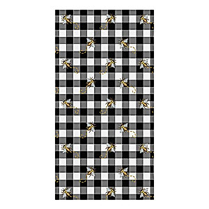 MUSEDAY Kitchen Towels Set Minimalist Black White Buffalo Check Plaid Cute Bee Absorbent Dish Towels Dish Cloths for Drying Kitchen Hand Towels Decorative Tea Towels