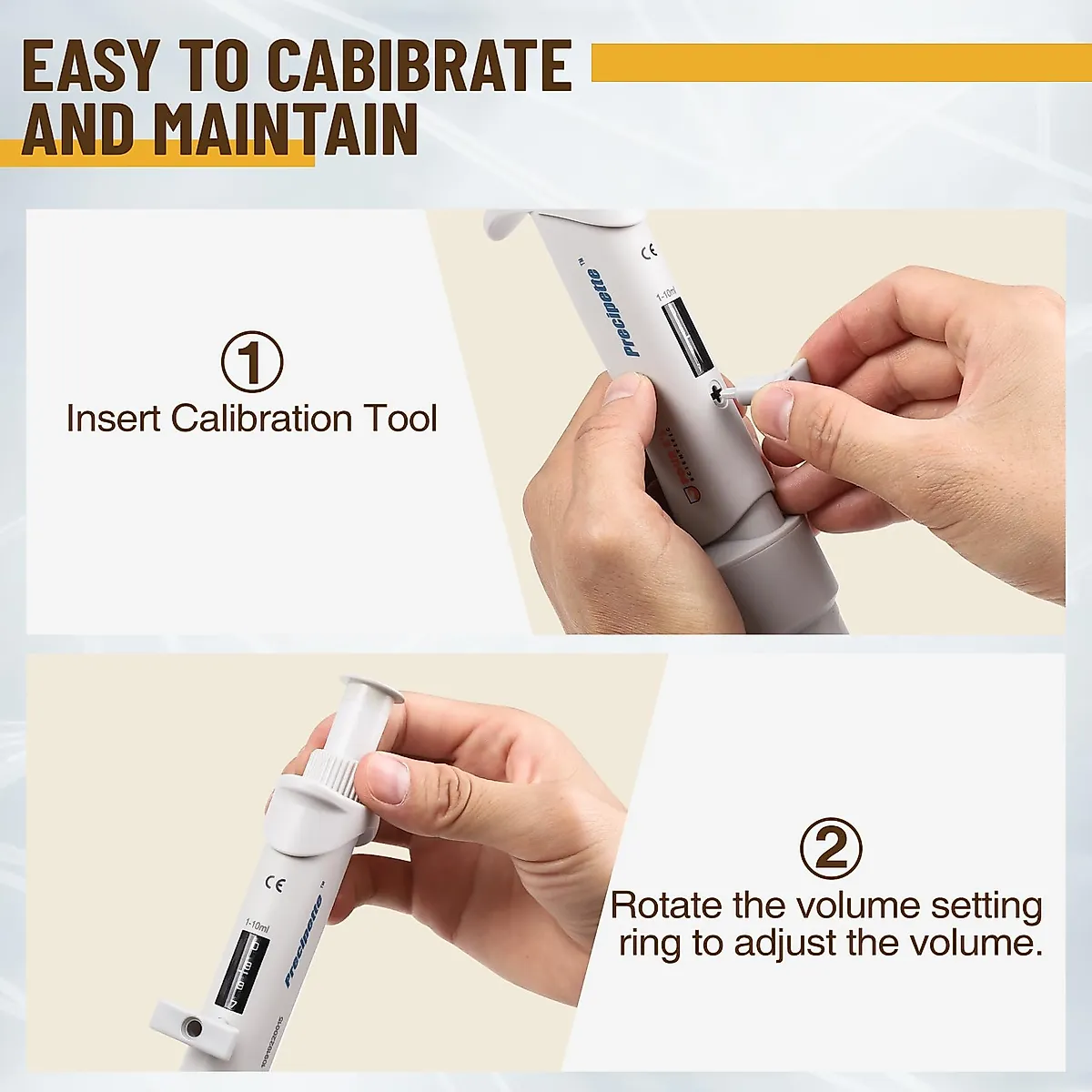 4E's USA Pipette - 100-1000μl Micropipette, Adjustable Volume Pipette with Autoclavable Lower Portion, Universal Tip Cone Single Channel Pipettes, Laboratory ISO 8655 Calibrated Pipettor
