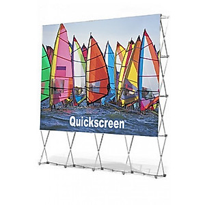 QuikScreen Complete Theater System! 12’ Projection Screen with HD Savi 4000 Lumen Projector, Sound System, Streaming Device w/WiFi, Lockable Storage Cabinet (BT-100)