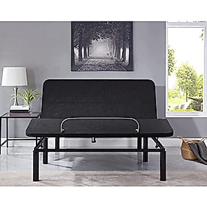Deep Sleep Enabling Serenity Adjustable Bed Frame Full, Head & Foot Incline, 7 adjustable positions, Wireless Remote, Compact, Zero Gravity Lounge Bed, Electric Bed Base, Easy Assembly - Black