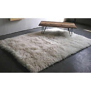 Super Thick 6x9 Greek Flokati Rug. Long 3.5” Organic Wool Pile. Shaggy Natural Wool Area Rug.