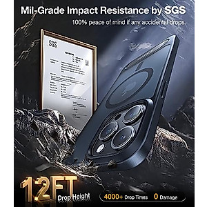 TORRAS 2-in-1 Magnetic case with Hidden Stand Designed for iPhone 14 Pro Case [Military Grade Drop Tested] [Compatible with MagSafe] Slim Semi-Transparent Case for iPhone 14 Pro Phone Case 6.1", Black