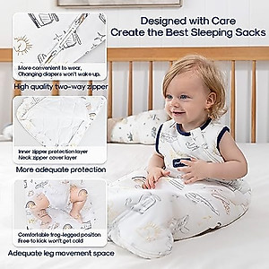 Domiamia Baby Sleep Sack Ultra Soft Cotton & Rayon Made From Bamboo 2.5 TOG Toddler Sleeping Sack 2t-3t Rayon Sleeping Bag Dryable Warm Wearable Blanket 24-36 Months Better Sleep Year-round