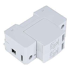 POCREATION 2P Arrester Device, 2P Protective Device DC Photovoltaic Lightning Protector Low-Voltage Arrester Air Circuit Breaker(2P40KA)