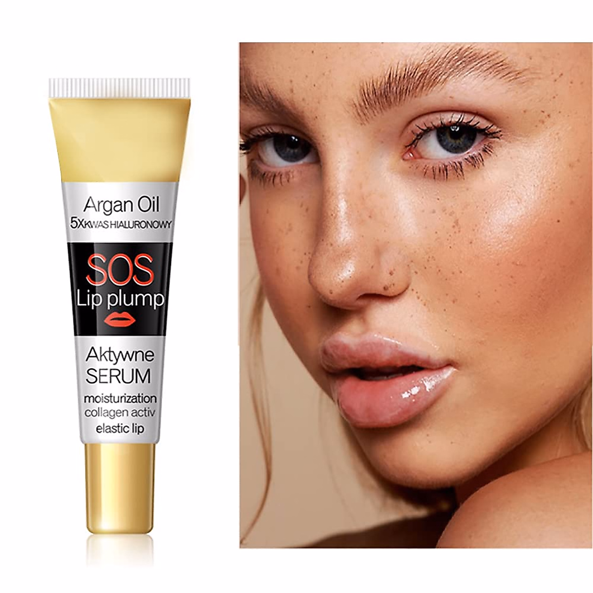 GL-Turelifes Lip Plumper Lip Gloss, Lip Maximizer Plumper Lip Extreme Volume, Heathly Enhancer Hydrated Lips, Moisturize, Refine Dryness Wrinkles Enhances Plump Gloss