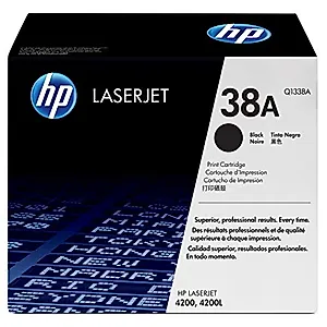 Original HP 38A Black Toner Cartridge | Works with HP LaserJet 4200 Series | Q1338A