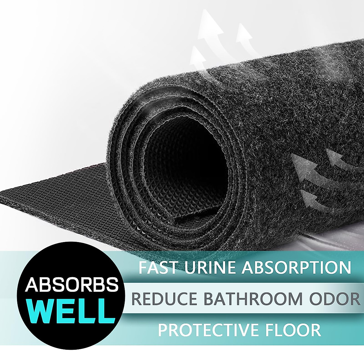 Urinal Mats 6 Pack Urinal Pads Urinal Floor Mats for Men Bathroom Commerical Disposable Non-Slip Rubber Backing Washable Urinals Mat Eliminating Odor 17.7" x 20.5" (3 Pcs Black 3 Pcs Dark Grey)