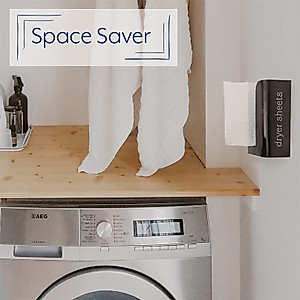 AuldHome Dryer Sheet Dispenser (Black); Enamelware Vertical Style Fabric Softener Sheet Holder for Laundry Room