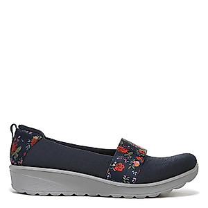BZees Womens Gracie Slip On Navy Floral 7 M