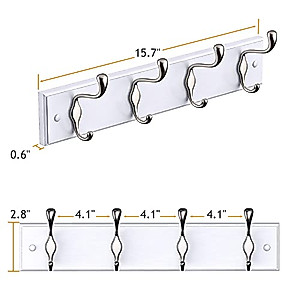 AMADA HOMEFURNISHING Coat Rack Wall Mount 2 Pack, Coat Hooks Wall Hooks Coat Hangers for Wall, Hat Racks Hooks for Hanging Coats Wall Mounted, White