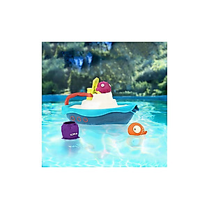 B. toys- Off the Hook- Water Play Bath & Beach Toy Boat with Squirting Toys & Hidden Storage Compartment- Baby Toys – 6 Months