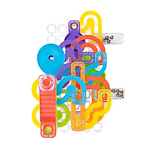 Fat Brain Toys Trestle Tracks Deluxe Marble Run Set, 124-Piece Modular Marble Track, Toys for Kids, Marble Set, Girl and Boy Toys, Fun Toys for Ages 8-13+