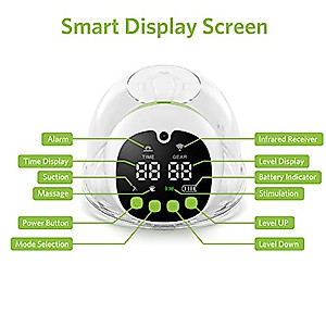 AOOTSMILE Breast Pump Electric: Breast Pump Hands Free Wearable Pumps for Breastfeeding Hands Free Breast Pump with Remote -Type-C-3 Modes and 9 Levels-2 Pack with 10 Milk Storage Bags (Green)