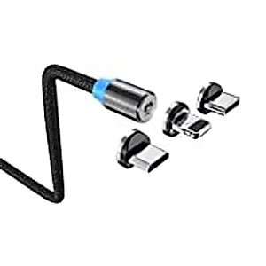 Import Cables 3-in-1 USB Magnetic Charging Cable (Black, 2 Meter)