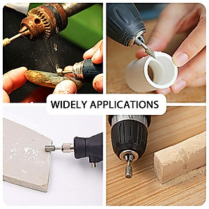 Diamond Grinding Burr Drill Bit, 20 PCS Diamond Burr Set with 1/8 Inch Shank Universal Fitment Rotary Tool Accessories for Stone Carving, DIY Grinding, Polishing, Engraving