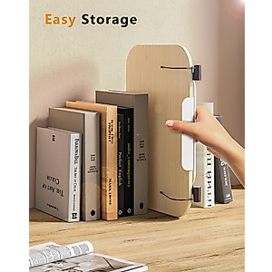 Book Stand for Reading, Amasrich Adjustable Holder with 360° Rotating Base & Page Clips, Foldable Desktop Ricer for Cookbook,Sheet Music,Laptop,Recipe,Textbook,Hands Free,Wood,Aluminium