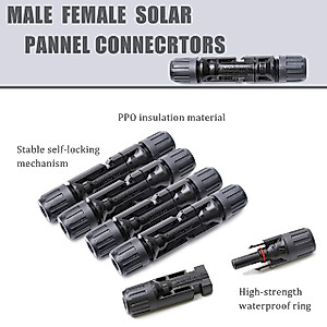 Yangoutool Solar PV Panel Crimping Tool Kit for Solar Cable connector with Solar Crimping tool for 2.5/4/6.0mm², 10pcs Male Female Solar Panel Cable Connectors and 2 Pcs Solar Connector Spanner