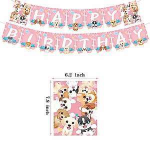 50 Dog Birthday Decorations Including Birthday Banners, Cake Toppers, Cupcake Toppers, Balloons, Swirls For Dog Paw Print Birthday Party Supplies And Baby Shower Decorations