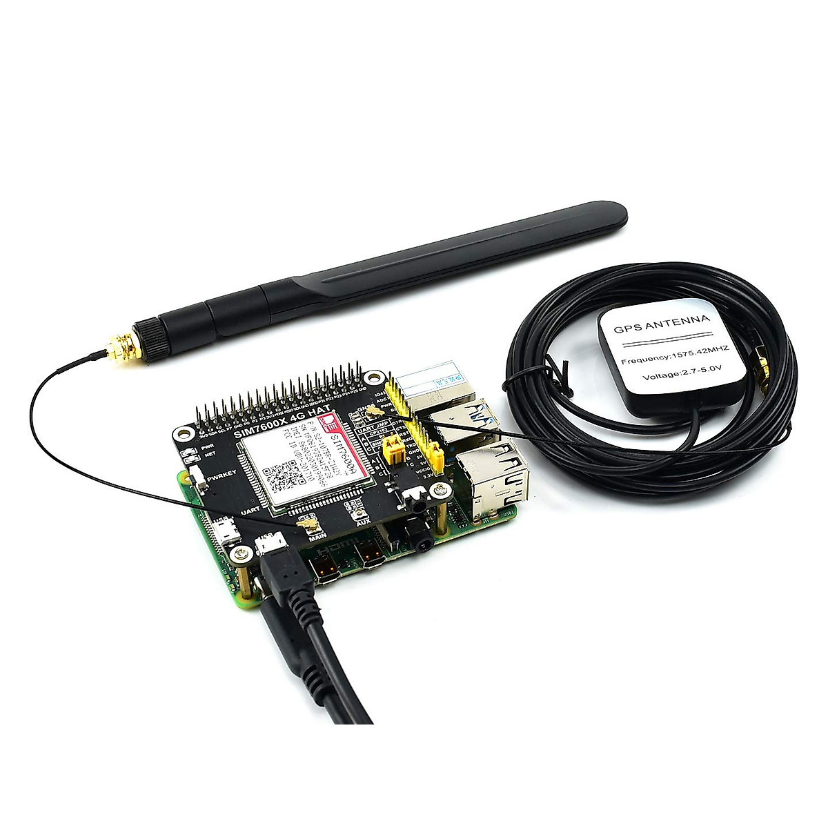 Ingcool 4G / 3G / GNSS HAT Compatible with Raspberry Pi 4B/3B+/3B/2B/Zero/Zero W/Zero WH,Jetson Nano Based on SIM7600A-H 4G Support LTE CAT4 for Downlink Data Transfer,4G Connection etc