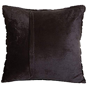 North End Decor Faux Fur Throw Pillow 18"x18" with Insert, Black Striped Mink