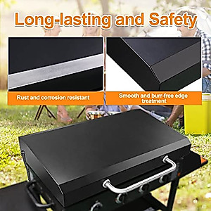 Grisun Hinged Lid for Blackstone 36 inch Griddle, Heat Resistant Powder-coated Steel Griddle Lid for Blackstone 1554,1565,1560,1818,1825,1836,1841,1863,1866,1984,2122, Handle for Easy Lift