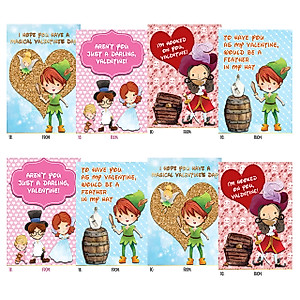 Silly Goose Gifts Peter Pan Themed Valentine Day Classroom Sharing Card Set (24 Included) School Exchange Kids Valentine's