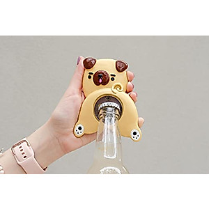 Pearhead Pug Bottle Opener, Bar Dog Butt Bottle Opener, Whimsical Pet Themed Bottle Opener, Funny Pet Gift for Friends, Pug Bottle Opener