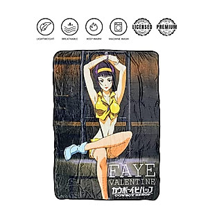 Cowboy Bebop Faye Valentine Cuffed Fleece Throw Soft Lightweight Blanket 45x60 Inches, Multicolored (BOCFB-BOP-FYCUF)