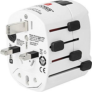Skross Pro-World & USB Travel Adaptor, White