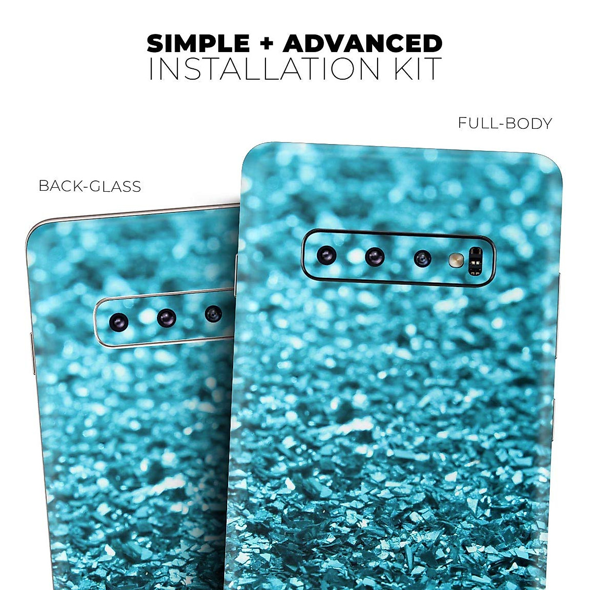 DesignSkinz Turquoise Glimmer Protective Vinyl Decal Wrap Skin Cover Compatible with The Samsung Galaxy S20 (Screen Trim & Back Glass Skin)