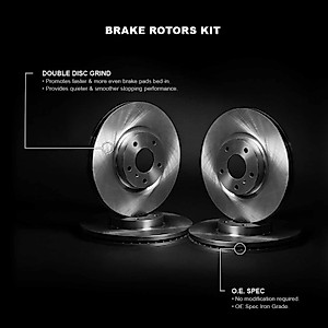 R1 Concepts Front Rear Brake Rotor Kit |Brake Rotors| Brake Disc|fits 2013-2022 INFINITI JX35, Q50, Q60, QX60; Nissan Murano, Pathfinder