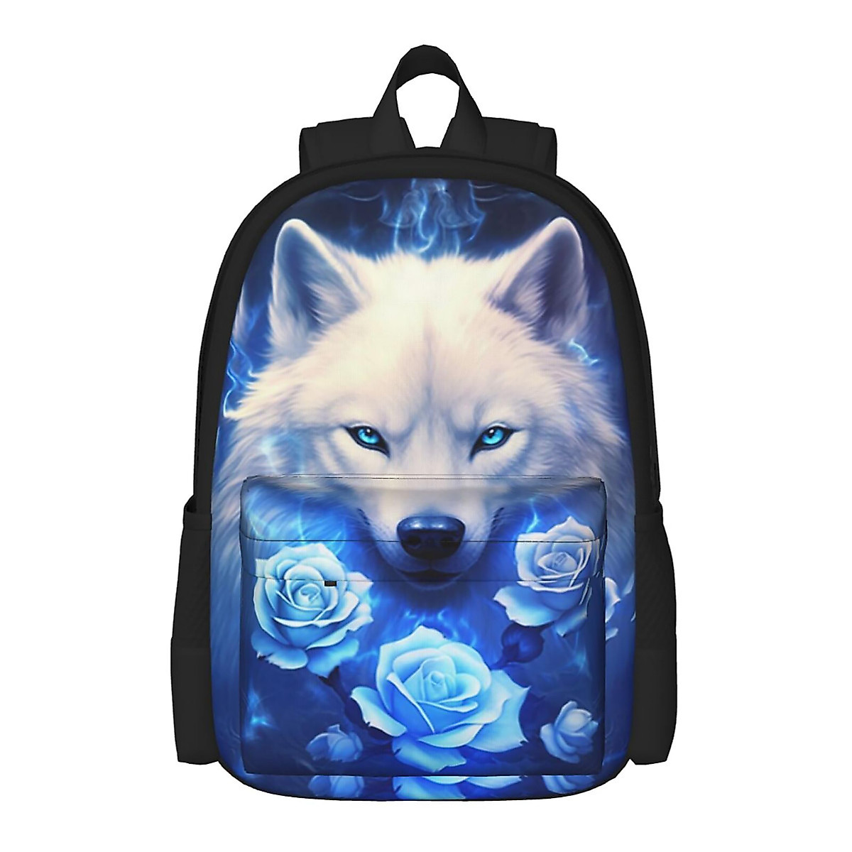 Galaxy Wolf Rose Girls Backpacks School kids Bookbag Children Travel Shoulder Bag Casual Daypack 17 Inch Plus Laptop Bag for Unisex Teens Women Boys