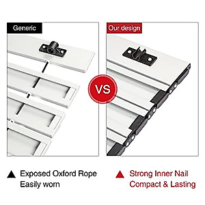 PORTAL Lightweight Aluminum Folding Square Table Roll Up Top 4 People Compact Table with Carry Bag For Camping, Picnic, Backyards, BBQ (White)