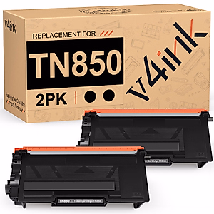 v4ink Compatible Toner Cartridge Replacement for Brother TN850 TN-850 TN-820 TN820 use with HL-L5200DW HL-L6200DW MFC-L5700DW MFC-L5800DW MFC-L5900DW DCP-L5600DN Printer (2 Packs, New Version)