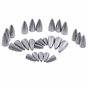 Fishing Bullet Sinker Weight Worm Sinker Fishing Weight,0.07oz/0.125oz/0.178oz/0.25oz/0.357oz/0.5oz,Lead Weight for Bass Fishing Gear Accessories Saltwater
