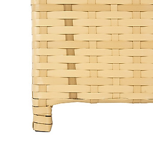 SAFAVIEH Outdoor Collection Mazeli Natural Woven Swing Top Dome Lid Trash Bin (Fully Assembled) PAT7511D