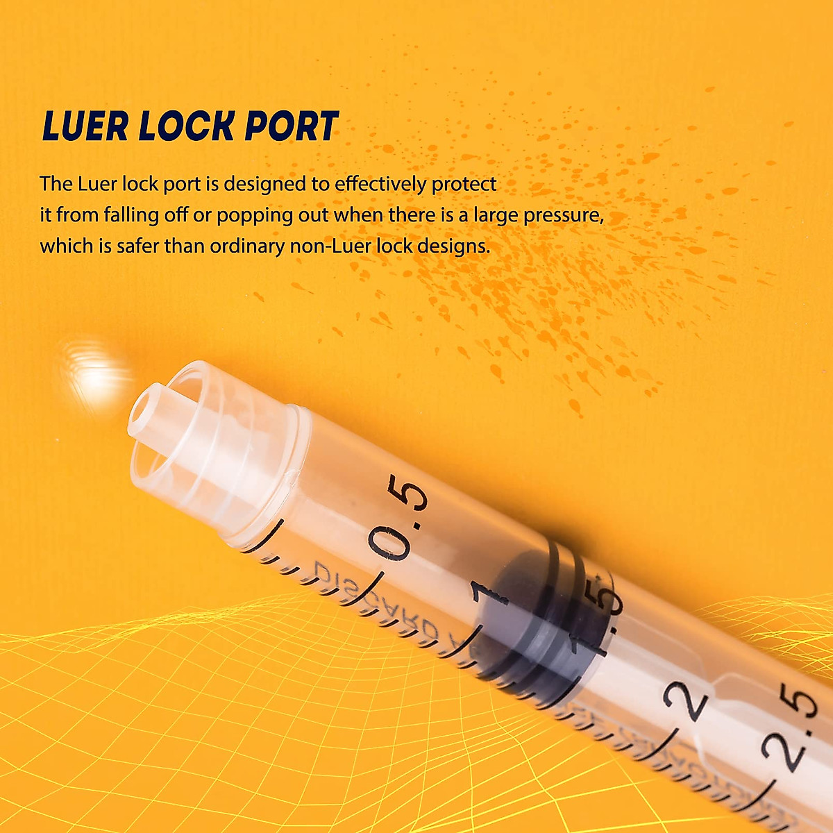 SHAOTONG 3mL Syringe with 23 Gauge 1 Inch Dispensing Needle, Lab Disposable Sample Injection Syringes for Measurement Liquid, Refilling Inks, Oil or Glue Applicator, 20 Pack