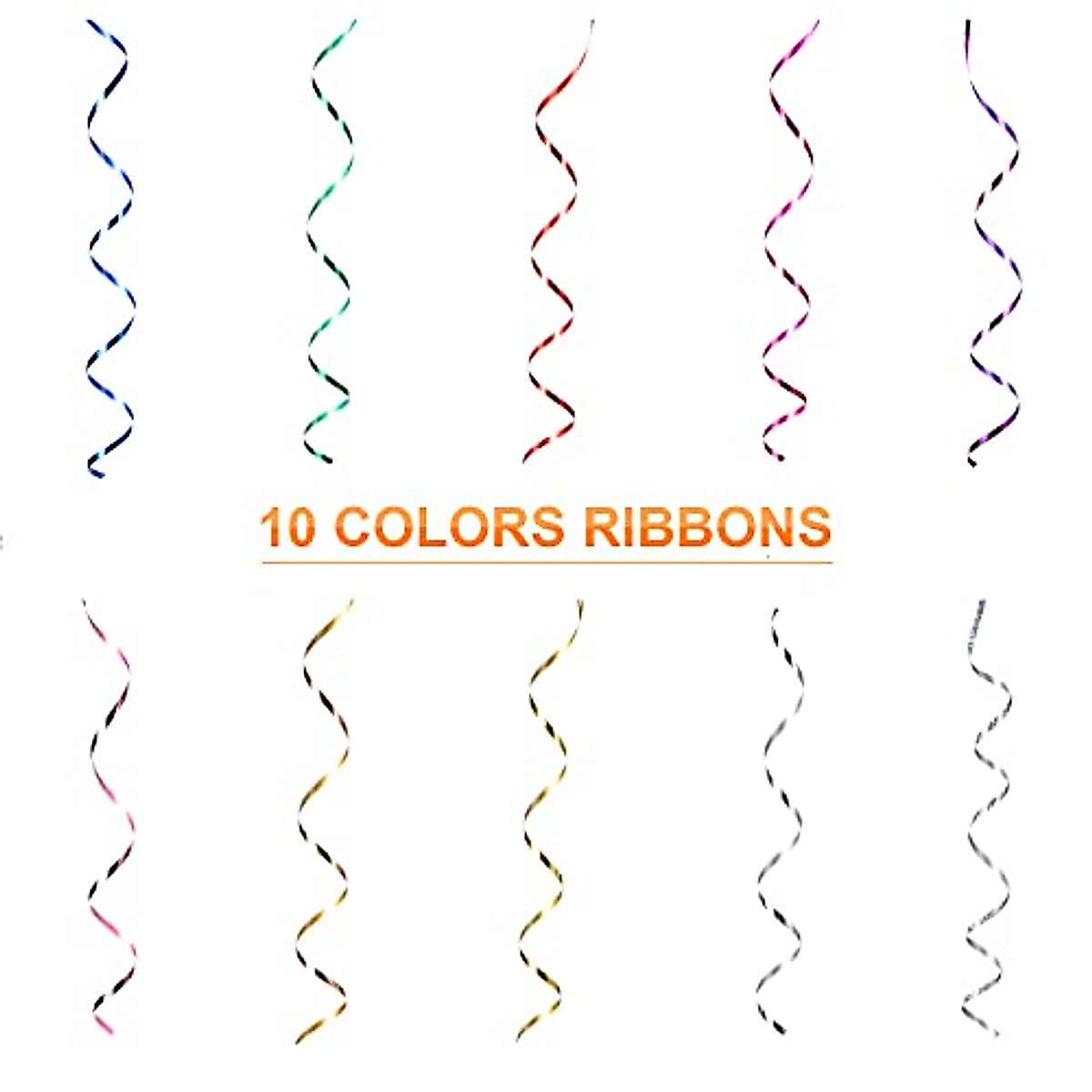 Zonon 31.5 Inch x 100 Ft Cellophane Wrap Roll Cellophane Bag Cellophane Basket Wrap with 10 Rolls Colorful Curling Ribbon Metallic Curling Balloon Ribbon for Flowers Baskets Handicraft Crafts (Clear)