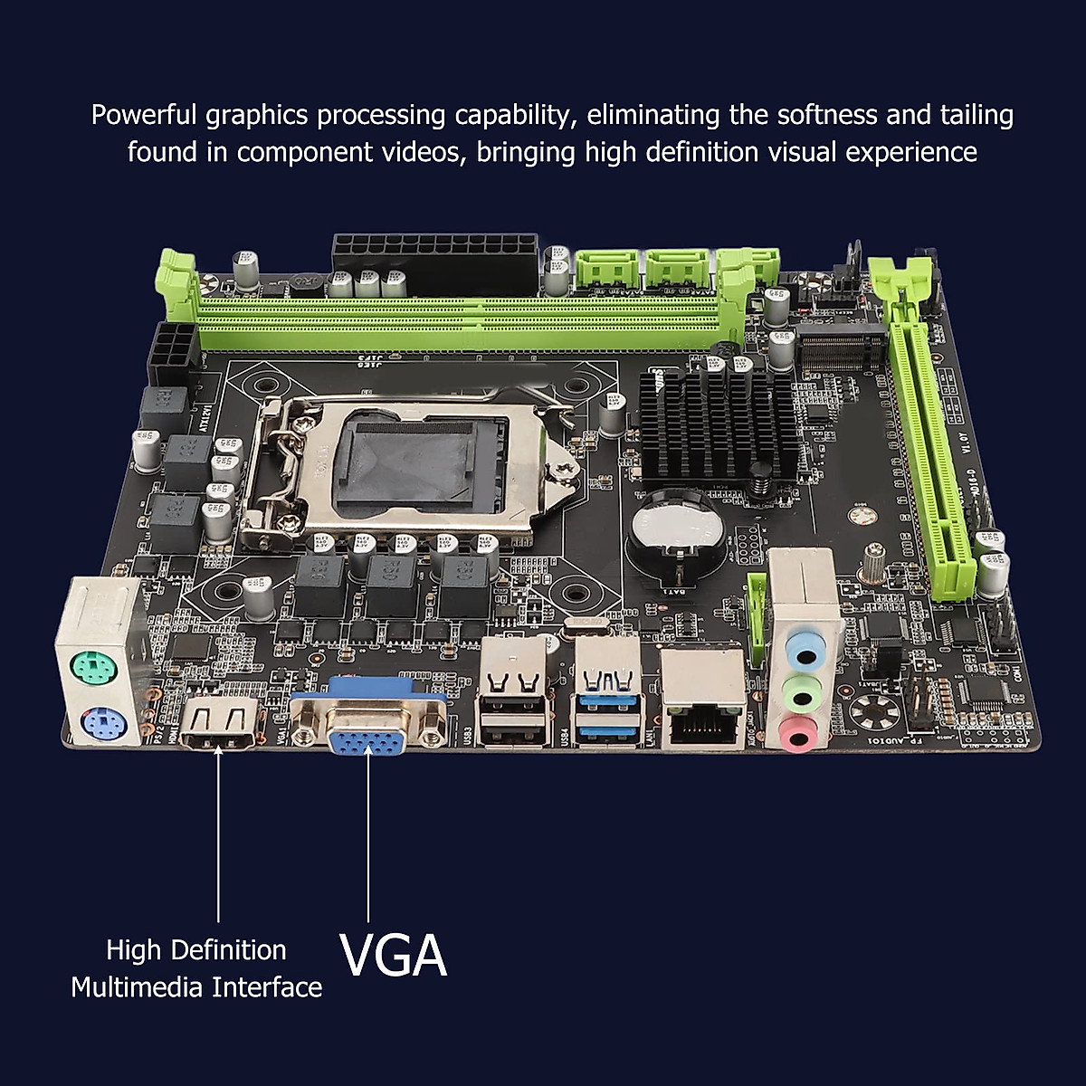 LGA 1151 Motherboard, H310B Micro ATX Computer Motherboard for Desktop PC, Support LGA 1151 6 7 8 9Gen, M.2 Hard Disk, DDR4, SATA3.0, USB3.0, for Realtek811 Gigabit Network Card