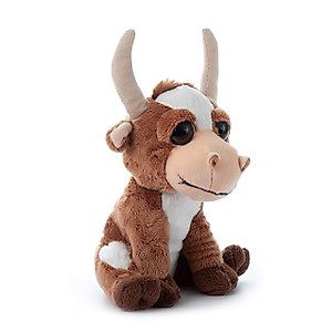 The Petting Zoo Longhorn Stuffed Animal, Gifts for Kids, Bright Eye Zoo Animals, Longhorn Plush Toy 7 inches