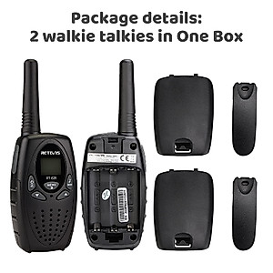 Retevis RT628 Walkie Talkies for Kids,Boys Kids Walkie Talkie,Kids Toys for 6-12 Year Old Boy Girl,Gifts for Xmas Birthday Camping Trip(Black1 Pair)