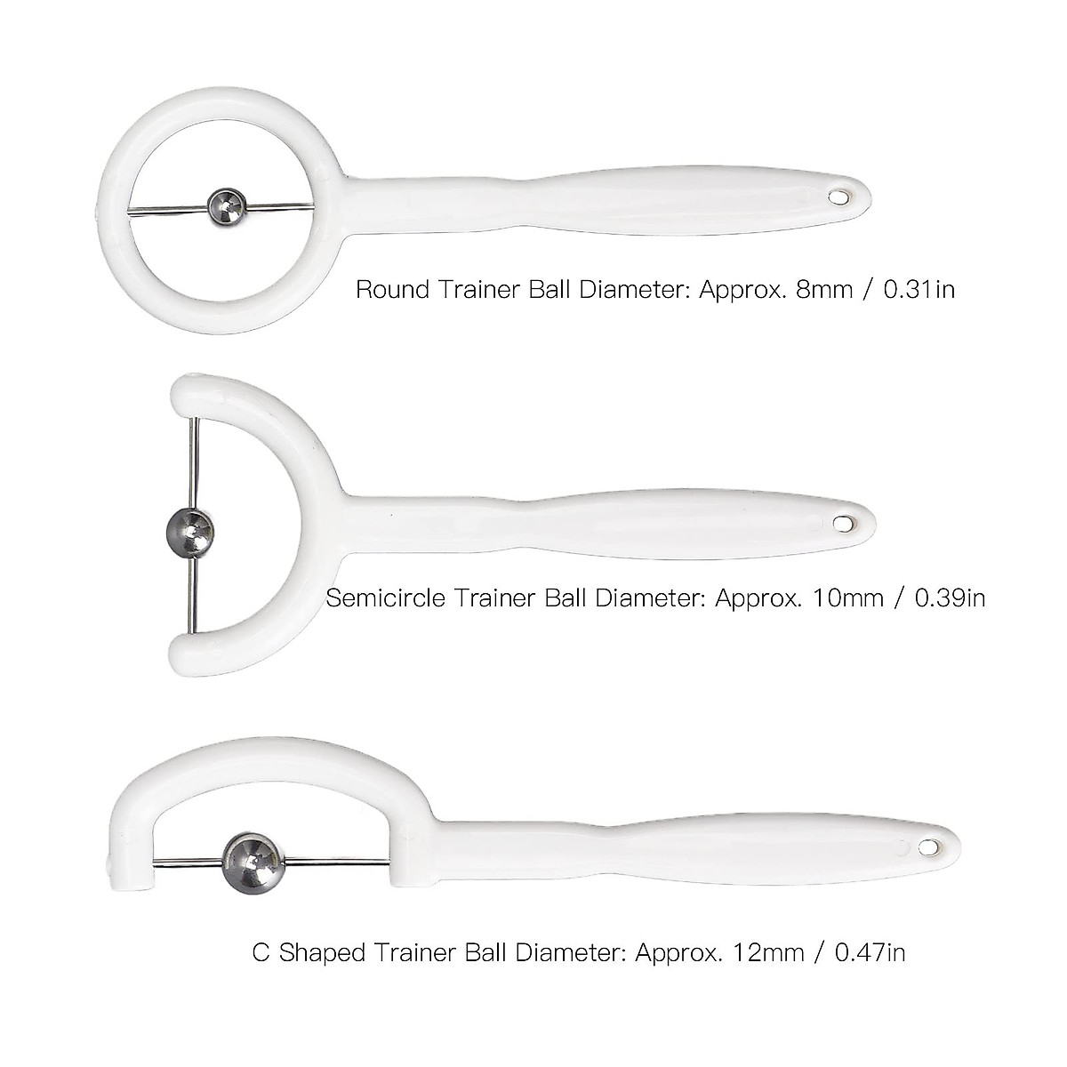 Tongue Muscle Trainer, 3pcs Tongue Tip Exercise Set Stainless Steel Balls Oral Muscle Strength Tongue Training Tools Oral Lips Mouth Exerciser Trainer Recovery Tool Tongue Tip Lateralization Lifting