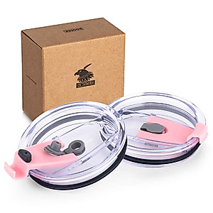 koodee 20 oz Tumbler Lids, Fits for 20 oz YETI Rambler, Old Style Rtic and More, 2 Pack Spill-proof Lids,Covers for 20 Ounce Tumbler,Cup (Pink)