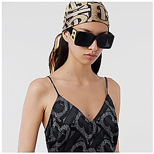 Bouryo Fashion Big Square Sunglasses for Women Men Trendy Black Thick Frame Luxury Designer Oversized Sun Glasses