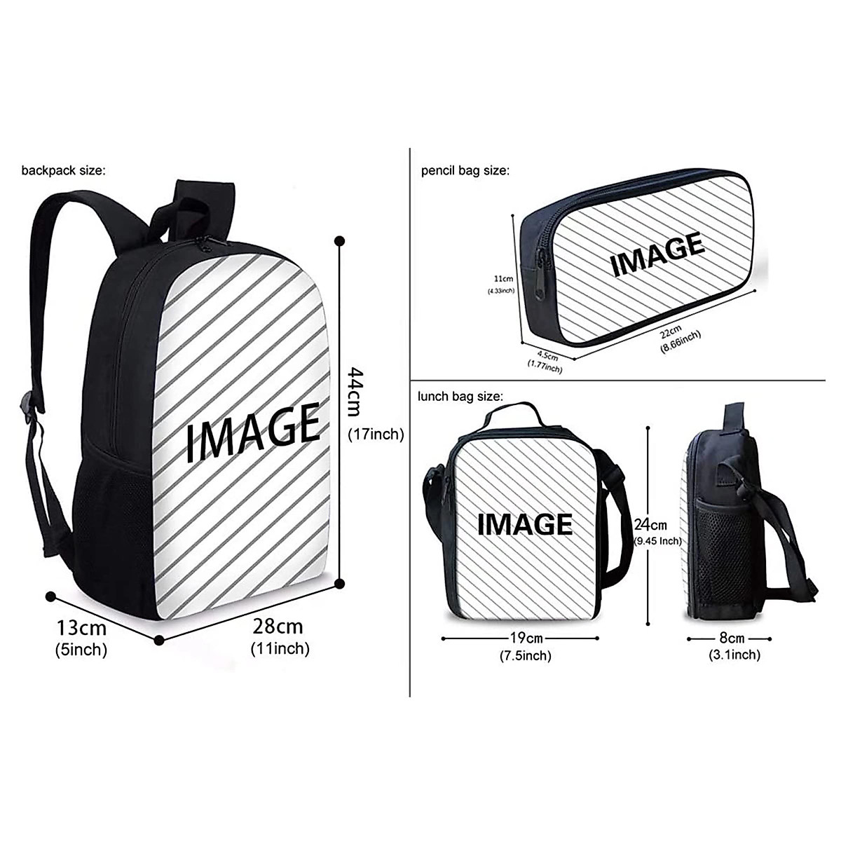 POLERO Cute Sloth Backpack for Girls Women Sloths School Rucksack Bookbags Set 3pcs with Pen Bag & Lunch Pouch